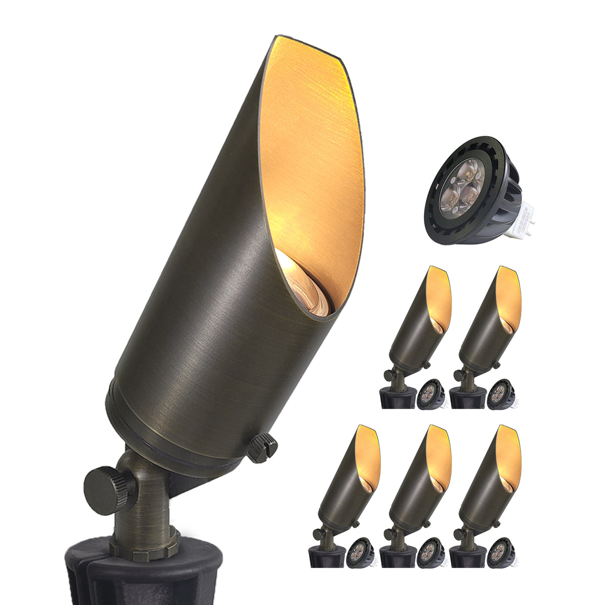 LED Landscape Spotlight | Brass Outdoor Ground Lights - COA103B