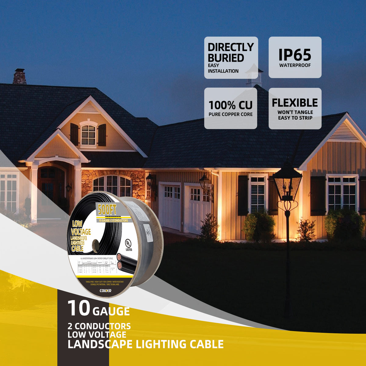 10 Gauge Low Voltage Landscape Wire | Outdoor Lighting Cable COW1101B