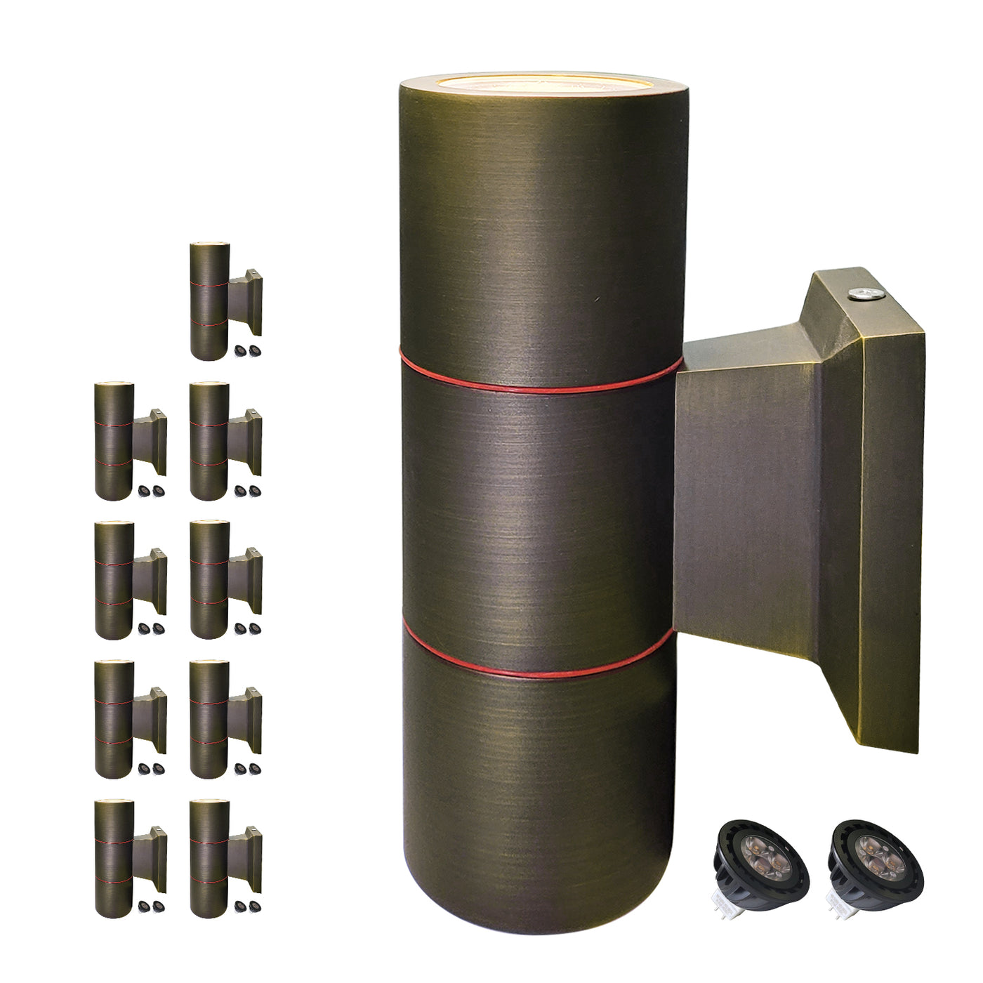 Brass Outdoor Wall Sconce | Up-Down Landscape Lights